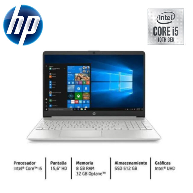 Laptop HP 15-DY1005LA 15.6" Intel Core i5-1035G1 512GB SSD + 32 GB OPTANE + 8GB RAM - HB STORE PERÚ