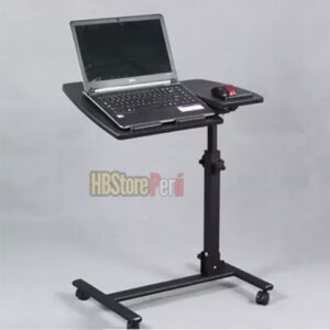 Mesa Ajustable con ruedas y porta mouse para Laptop negro - HB STORE PERÚ